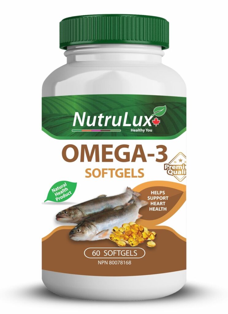Omega-3 1000mg Fish Oil Halal Gelatin Free Softgels - Nutrulux.ca